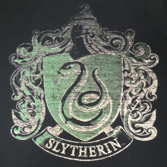 Warner Bros. | Shirts | Harry Potter Slytherin House Crest Reverse Print Black Medium Tshirt J85 ...